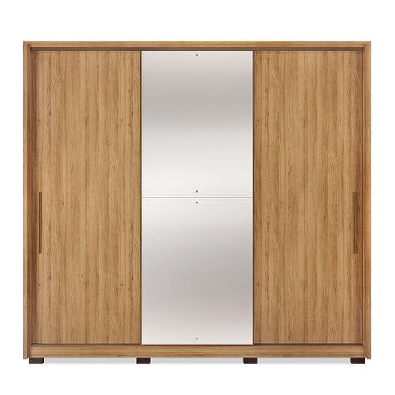 Guarda roupa Em MDF com 3 portas 5 gavetas com pés e espelhos Luxor DJ ...