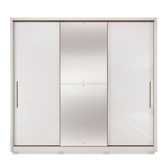 Guarda roupa Em MDF com 3 portas 5 gavetas com pés e espelhos Luxor DJ ...