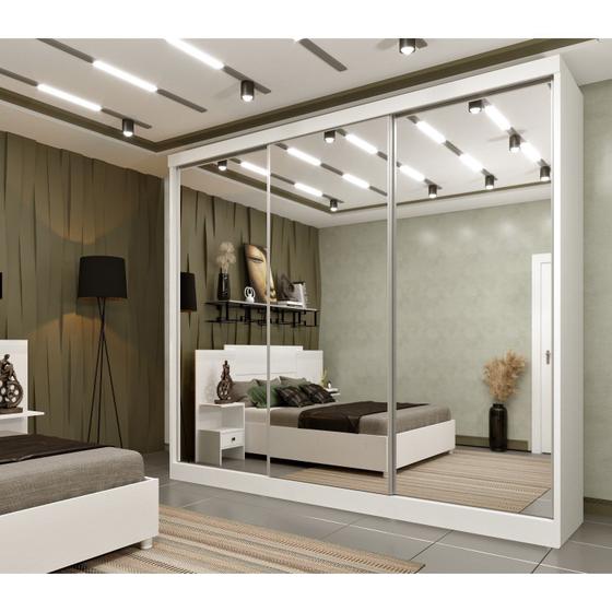 Guarda Roupa Espelhado 3 Portas Montevideu Espresso Móveis - Guarda ...