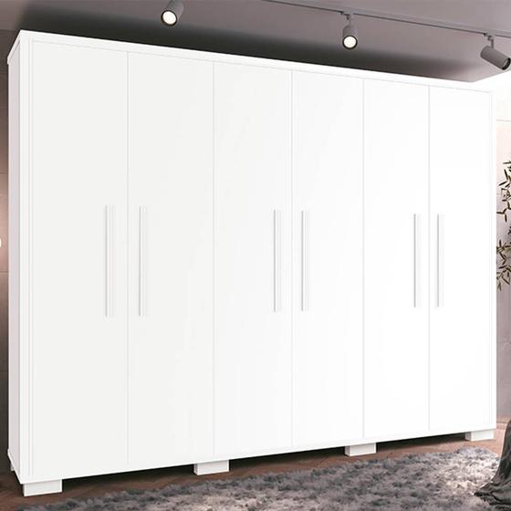 Guarda Roupa Grande Casal Reforçado Em MDF Branco Fênix - Guarda-Roupa ...