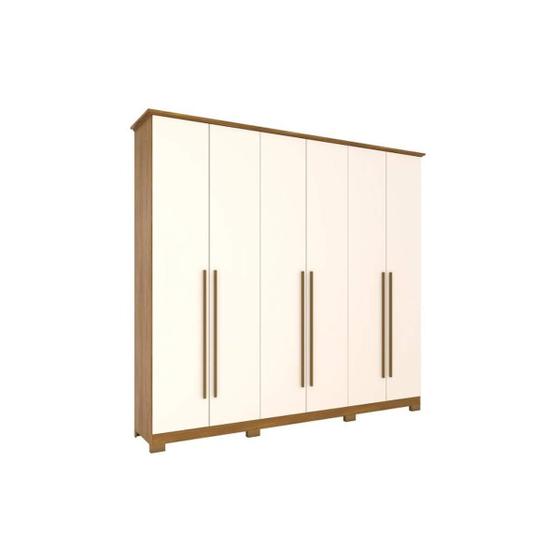 Guarda Roupa Henn Milano 6 Portas 4 Gavetas Nature/Off White - Guarda-Roupa / Roupeiro ...
