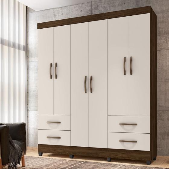 Guarda-Roupa Honduras 6 Portas 4 Gavetas Casal Roupeiro - Móveis Leão ...