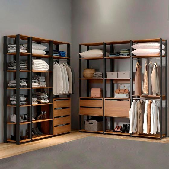Guarda Roupa Industrial Modulado Prateleira Cabideiro - MenuMóveis ...