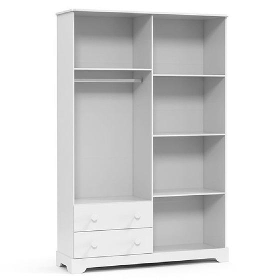 Guarda Roupa infantil 4 Portas e 4 Gavetas Smart 100% MDF Cor Branco ...