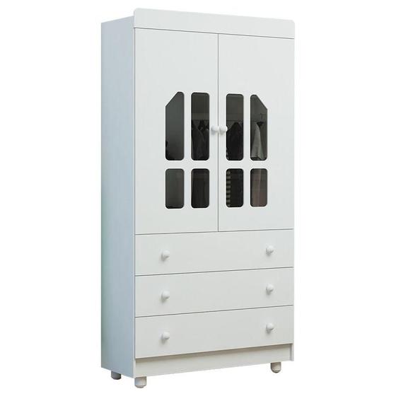 Guarda Roupa Infantil Katatau 2 Portas Branco Brilho - Reller - Guarda ...