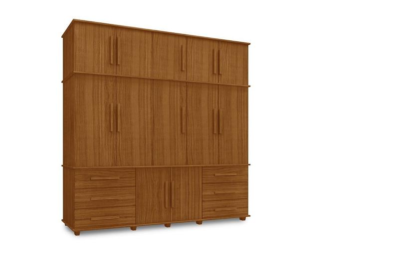 Guarda Roupa Lisboa Triplex Casal 5 Portas 6 Gavetas com Maleiro Luapa ...