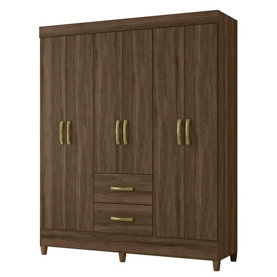 Guarda Roupa Mobi 6 Portas e 2 Gavetas Cedro - Móveis Albatroz - Guarda ...