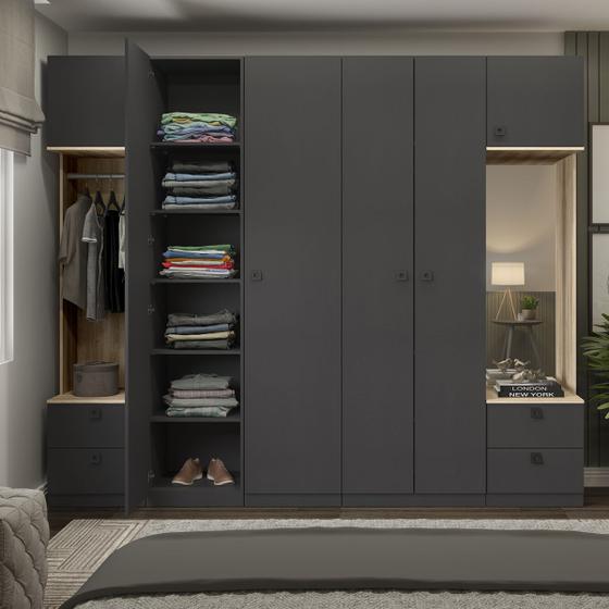 Guarda Roupa Modular Be Mobiliário Free 1 Porta 5 Prateleiras - Guarda ...