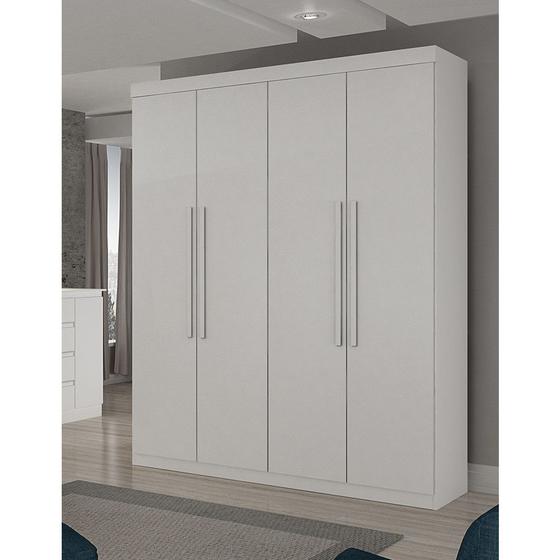 Guarda-roupa Paraty, 3 gavetas, 4 portas 100% MDF cor Neve - Star ...