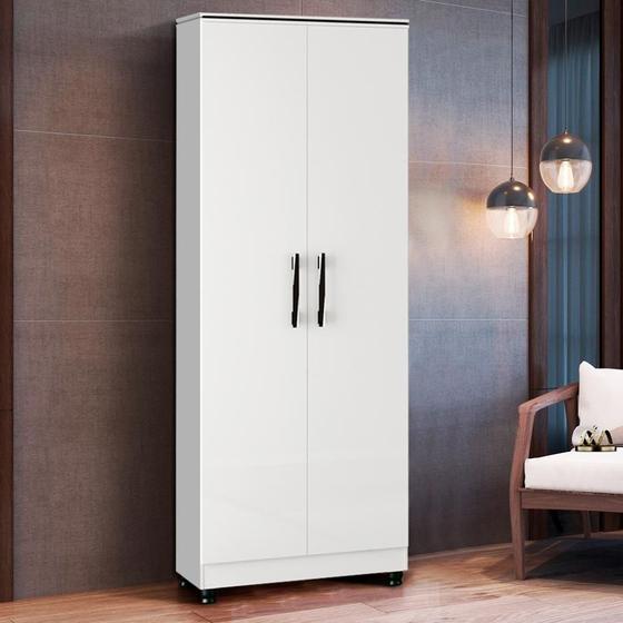 Guarda Roupa Pequeno 2 Portas Com Cabideiros Branco Delta Fênix ...