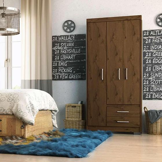 Guarda Roupa Pequeno 3 Portas Cappuccino Primacy Batrol - Guarda-Roupa ...