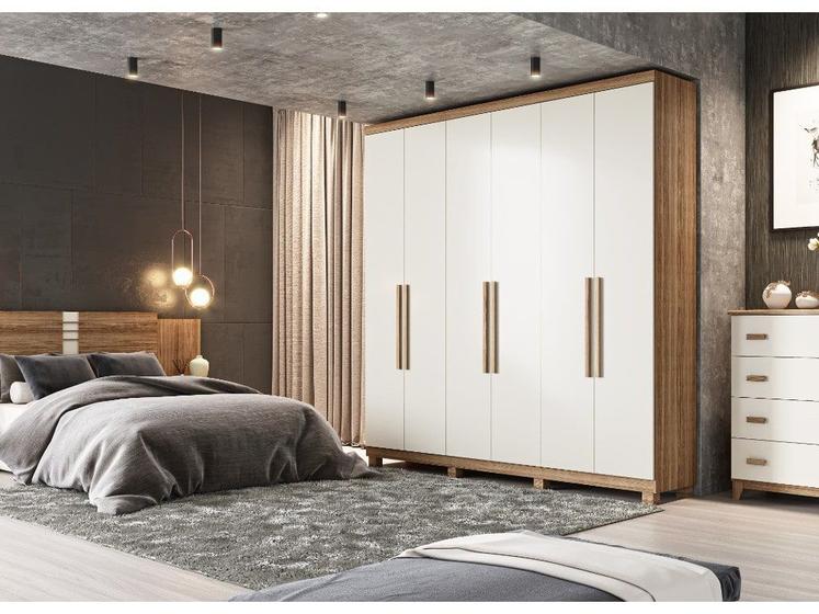 Guarda Roupa Rimo Honduras 6 Portas - Freijó e Off White - 41788 ...