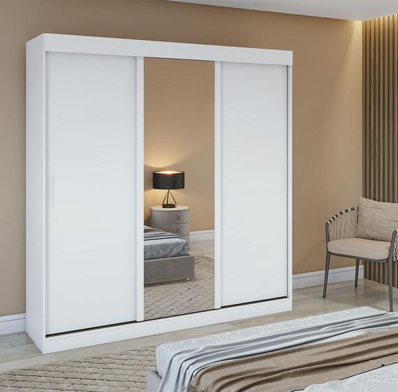 Guarda Roupa Saion 3 Portas com Espelho - Móveis Lopas - Guarda-Roupa / Roupeiro - Magazine Luiza