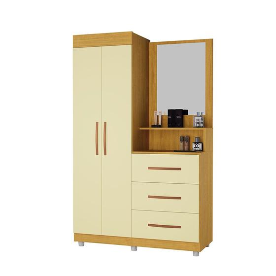 Guarda-Roupa Solteiro 02 Portas com Penteadeira 03 Gavetas e Espelho ...