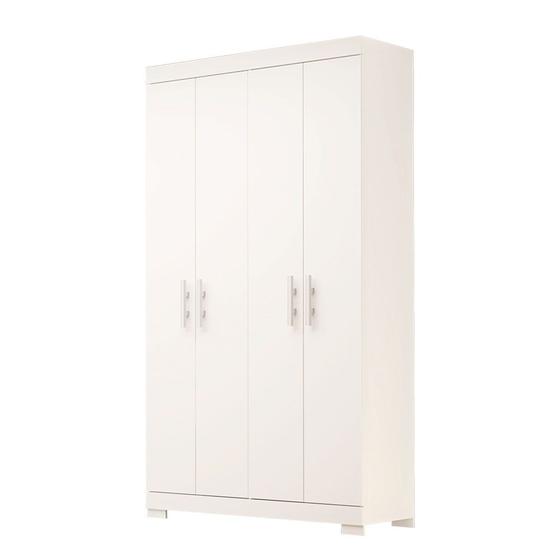 Guarda Roupa Solteiro 100% MDF 4 Portas Lana Branco - ACP MÓVEIS ...