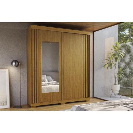 Guarda Roupa Solteiro 2 Portas (1 c/ Espelho) e 3 Gavetas Athena Flex ...