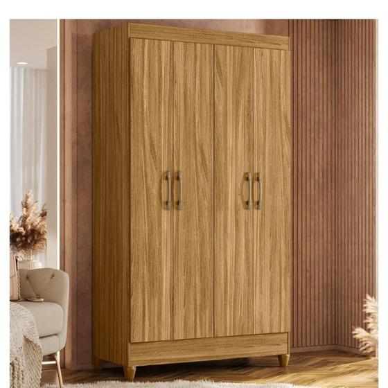 Guarda Roupa Solteiro 4 Portas 1 Gaveta Viena Moval - Guarda-Roupa ...