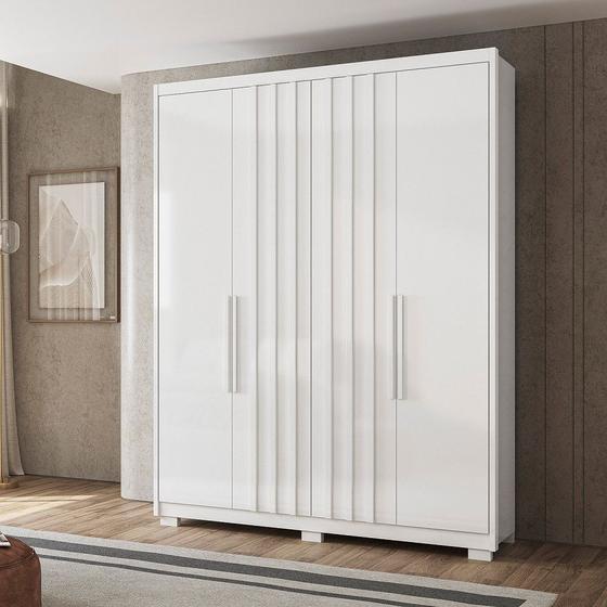 Guarda Roupa Solteiro 4 Portas 3 Gavetas Ripado California Moval ...