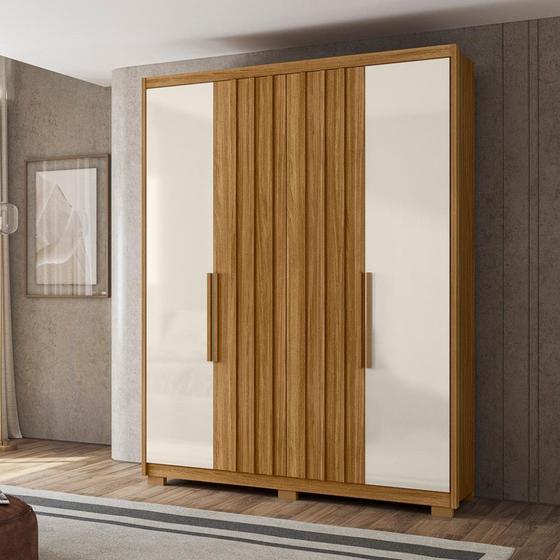 Guarda Roupa Solteiro 4 Portas 3 Gavetas Ripado California Moval ...