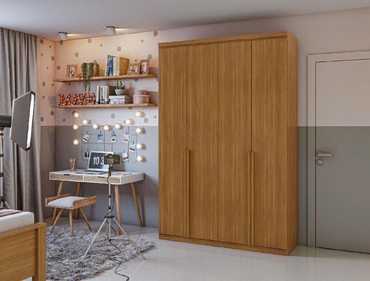 Guarda Roupa Solteiro com 4 Portas e 2 Gavetas Alonzo Móveis Lopas ...