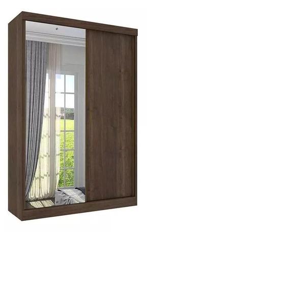 Guarda-roupa Solteiro Com Espelho Roma 2 Pt 2 Gv tcil - Cacau - Móveis ...