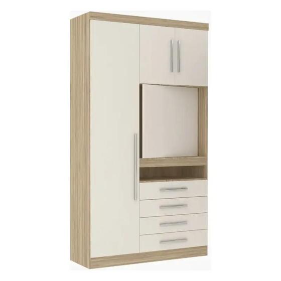 Guarda Roupa Solteiro Modulado (Componível) 3 Portas 4 Gavetas com ...
