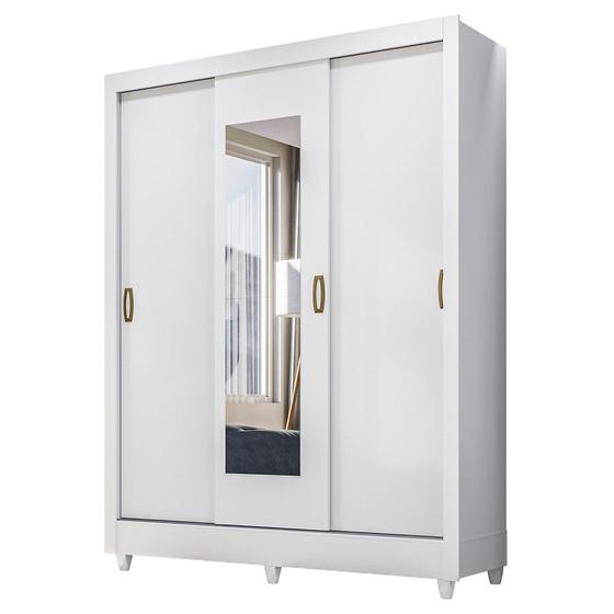 Guarda-Roupa Solteiro Moval Bolívia 3 Portas 2 Gavetas e Espelho ...