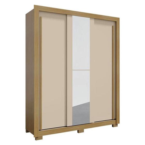 Guarda Roupa Solteiro Nevoa Flex 3 Portas De Correr Com Espelho ...