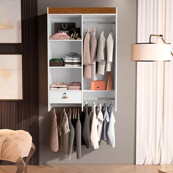 Guarda Roupa Suspenso De Parede Branco Mel Athena Shop JM - Guarda ...