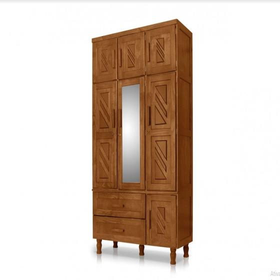 Guarda Roupa Vintage em Madeira Maciça 3 Portas Chicago Atraente Móveis ...