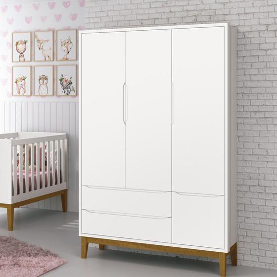 Guarda Roupas 3 Portas Classic Reller Branco Fosco - Guarda-Roupa ...