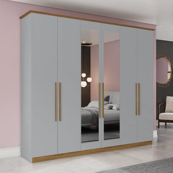 Guarda Roupas Casal com Espelho 6 Portas 3 Gavetas Quioto Plus Expresso ...