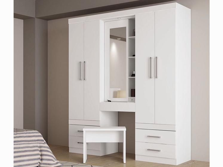 Guarda-Roupas Penteadeira Santos Andirá Plus 5.5 com espelho 5 portas e ...