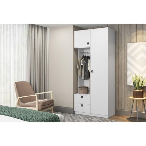 Guarda Roupas Solteiro Modulado com Prateleiras e Cabide Be Mobiliário ...