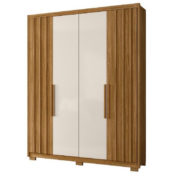 Guarda Roupas Solteiro Ripado 4 Portas 3 Gavetas Califórnia Madeirado ...