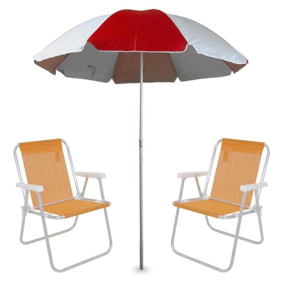 Guarda Sol de Praia Grande Piscina Camping Pesca Alumínio 1,80 Metros ...