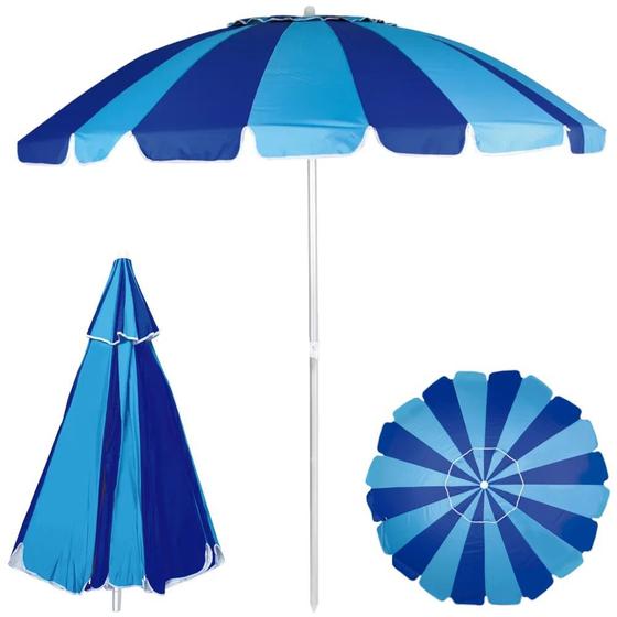 Guarda Sol Praia Piscina Azul Articulado Sky 2,20 M Haste em Aluminio ...