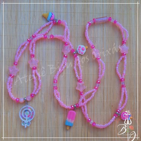 Guia de Erê 2 fios Erê Menina Rosa Ibejada Umbanda e Candomblé - Ateliê ...