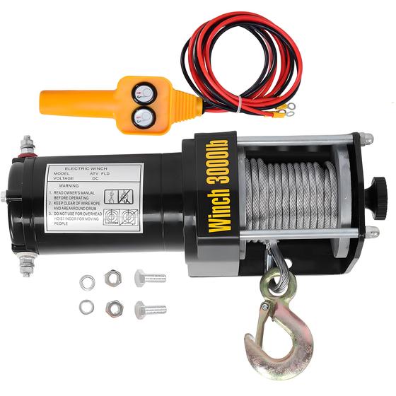 Guincho Elétrico 12v 3000Lb 1361kg 12v Para Quadriciculo Jipe Jeep ...
