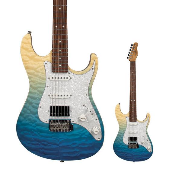 Guitarra Super Strato Tagima Stella DW Mogno Azul Transparente ...