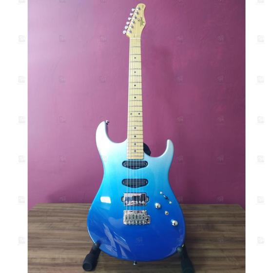 Guitarra Tagima Brasil Strato Stella H3 Ocean Fade Metal Azul Degradê c ...