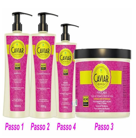 Hábito Cosméticos Riquezas do Caviar Kit Completo 04 PASSOS - Kit de ...