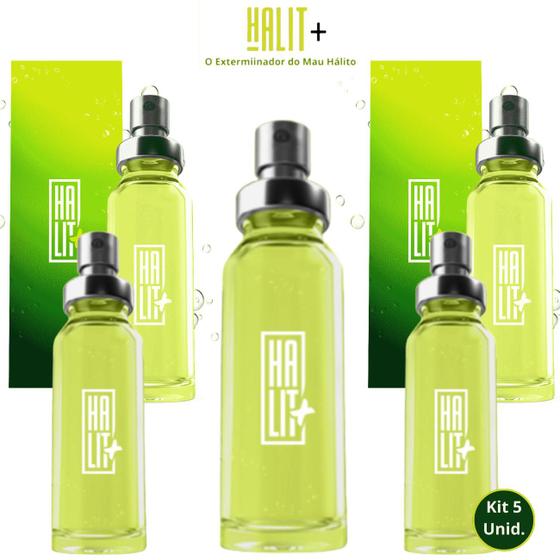 Halit + Spray Bucal Previne mau Hálito Kit 5 Frascos - Halit+ Mais ...