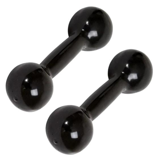 Halter 3kg Emborrachado Preto Peso de Academia Kit 2 Unidades ...