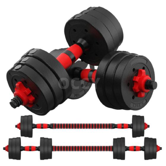 Halter Ajustável Academia Regulável 20Kg Musculação Dumbell - Occy ...