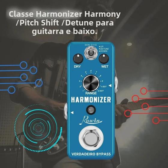 Harmonic Pitch Shifter True Bypass Rowin Guitar Harmonizer Pedal Para ...