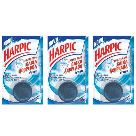 Harpic Bloco De Caixa Acoplagem Azul 50g (Kit C/03) - Hapic - Pedra Sanitária - Magazine Luiza