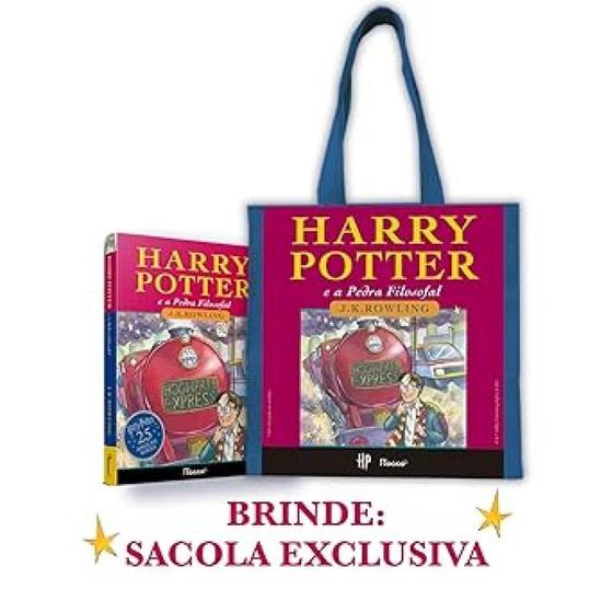 Harry potter e a pedra filosofaledição comemorativa 25 anos com bolsa e ...