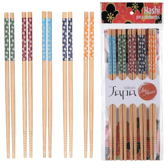 Hashi De Bambu Blister 5 Pares Waribashi Pauzinho Japonês - Art House ...