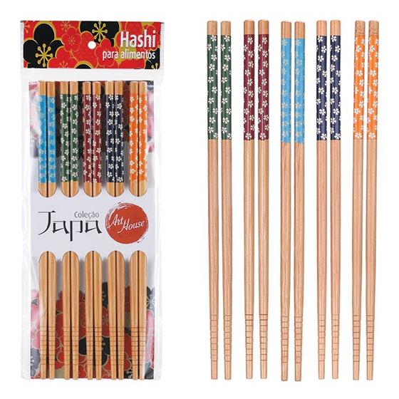 Hashi Reutilizável De Bambu Com 4 Pares Coloridos Estampa - Art House ...